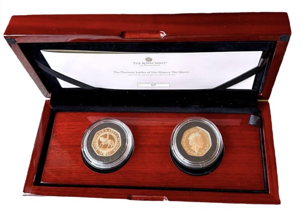 2022 Gold Proof Fifty Pence Set (50p), Platinum Jubilee, With Rare ...